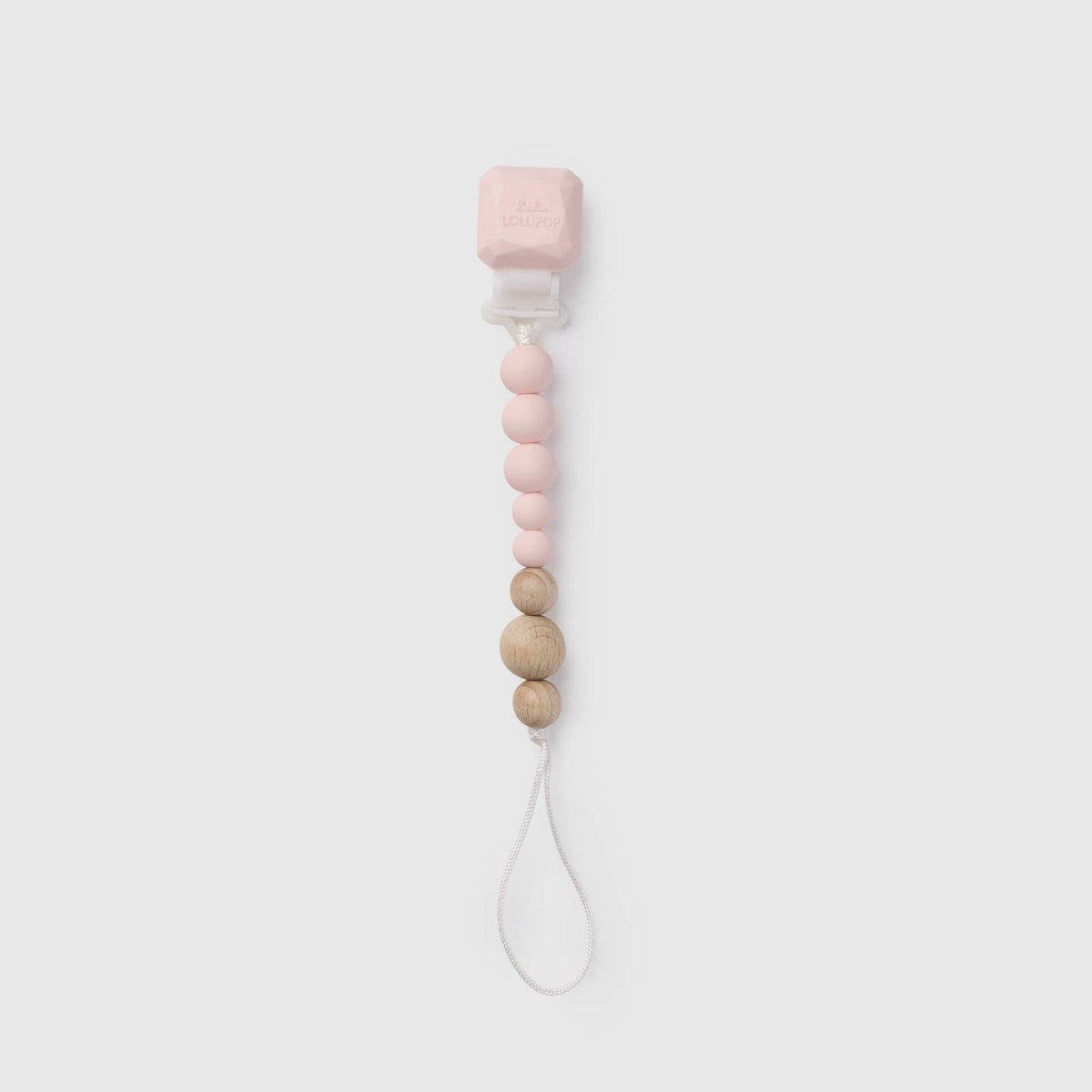 Gem Colour Pop Silicone & Wood Pacifier Clip - Pink Quartz – LOULOU ...
