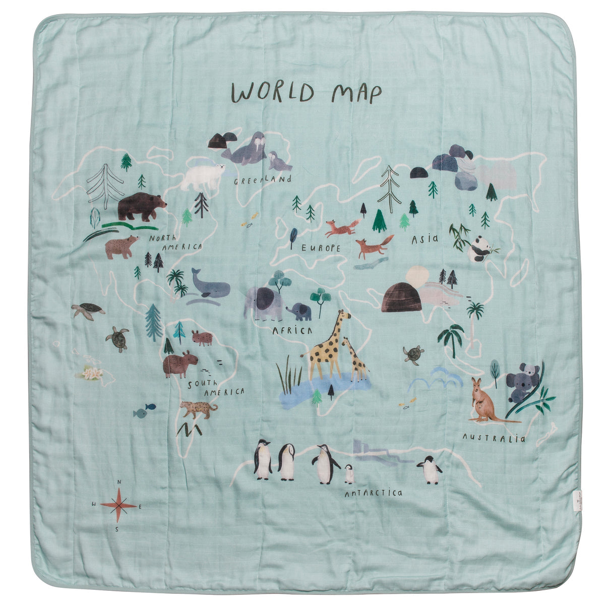 Muslin Quilt - World Map – LOULOU LOLLIPOP CA